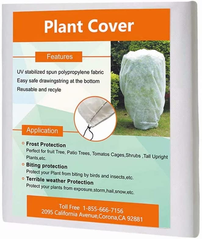 Agfabric Plant Covers Freeze Protection 120"x120" 1.5oz Garden Plant ...