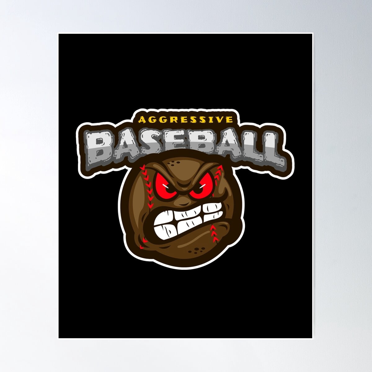 Aggressive Baseball Poster Wall Art, Modern Wall Decor For Living Room ...