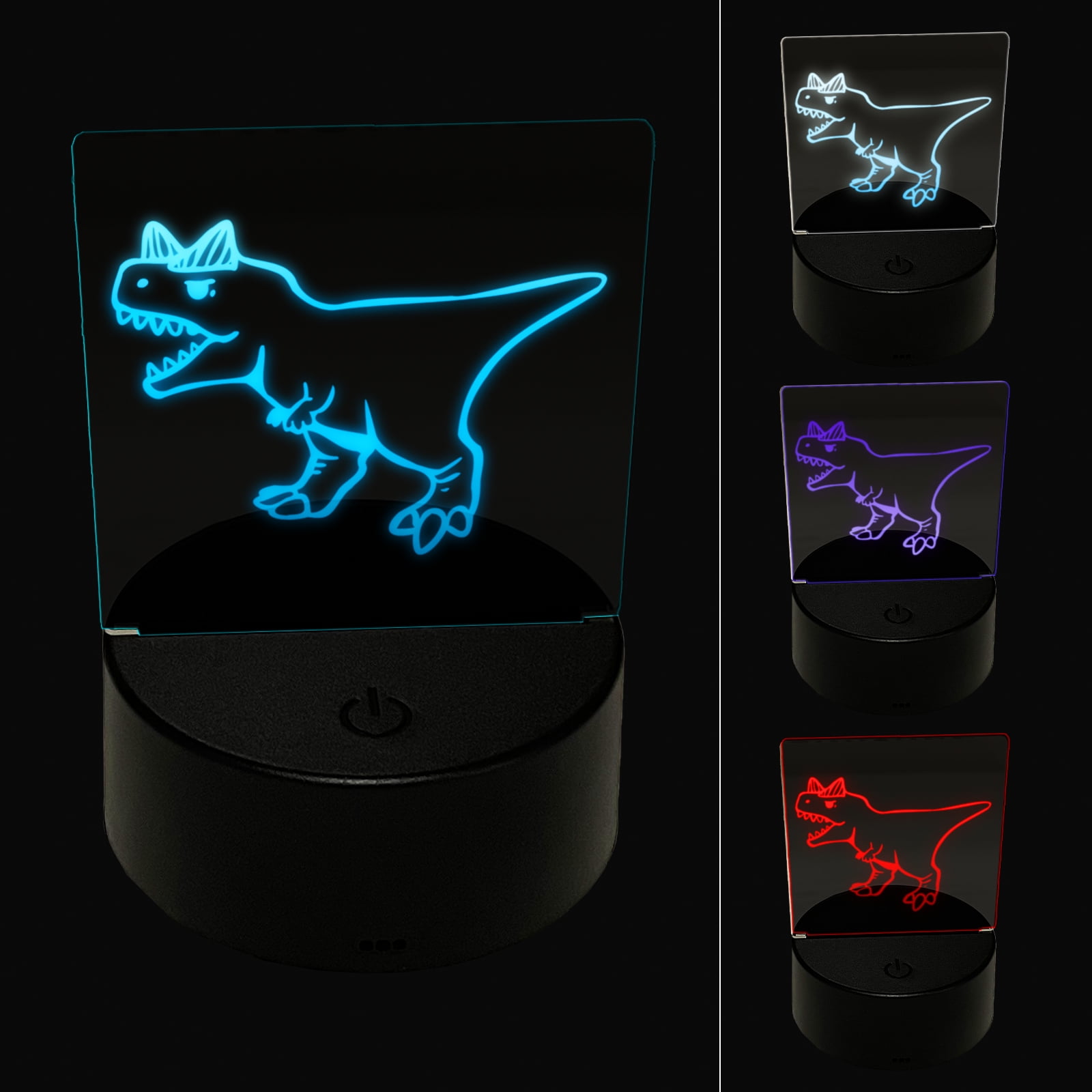 Aggressive Carnotaurus Horned Cretaceous Dinosaur LED Night Light Sign ...