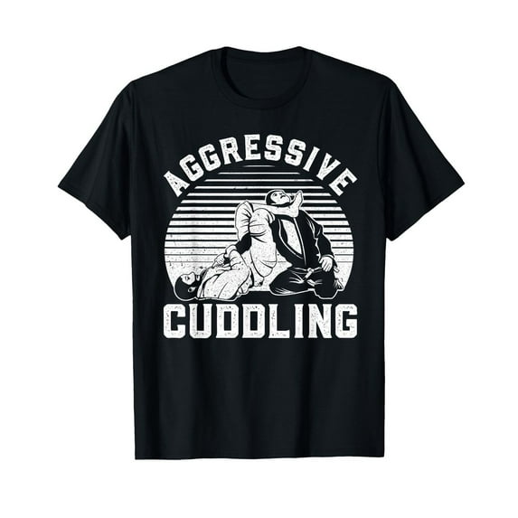Aggressive Cuddling Retro Grapple Graphic Humor Tee Unisex Cotton T ...