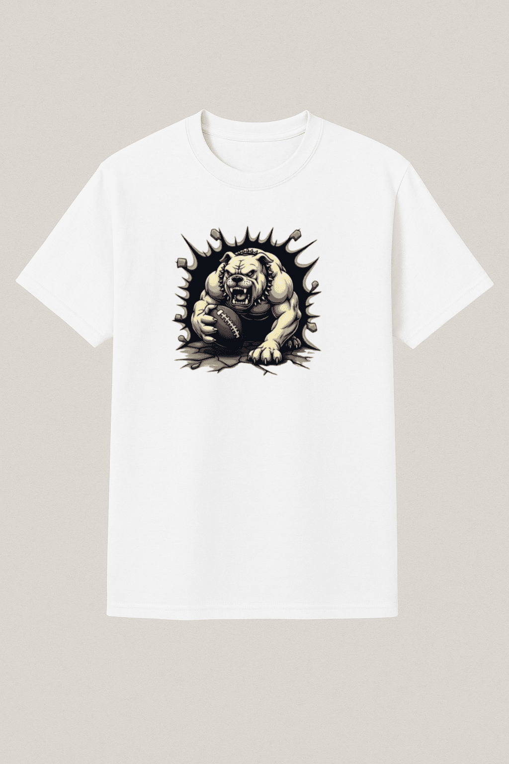 Aggressive Dog Breaking Through Football Sports Graphic Unisex T-Shirt ...