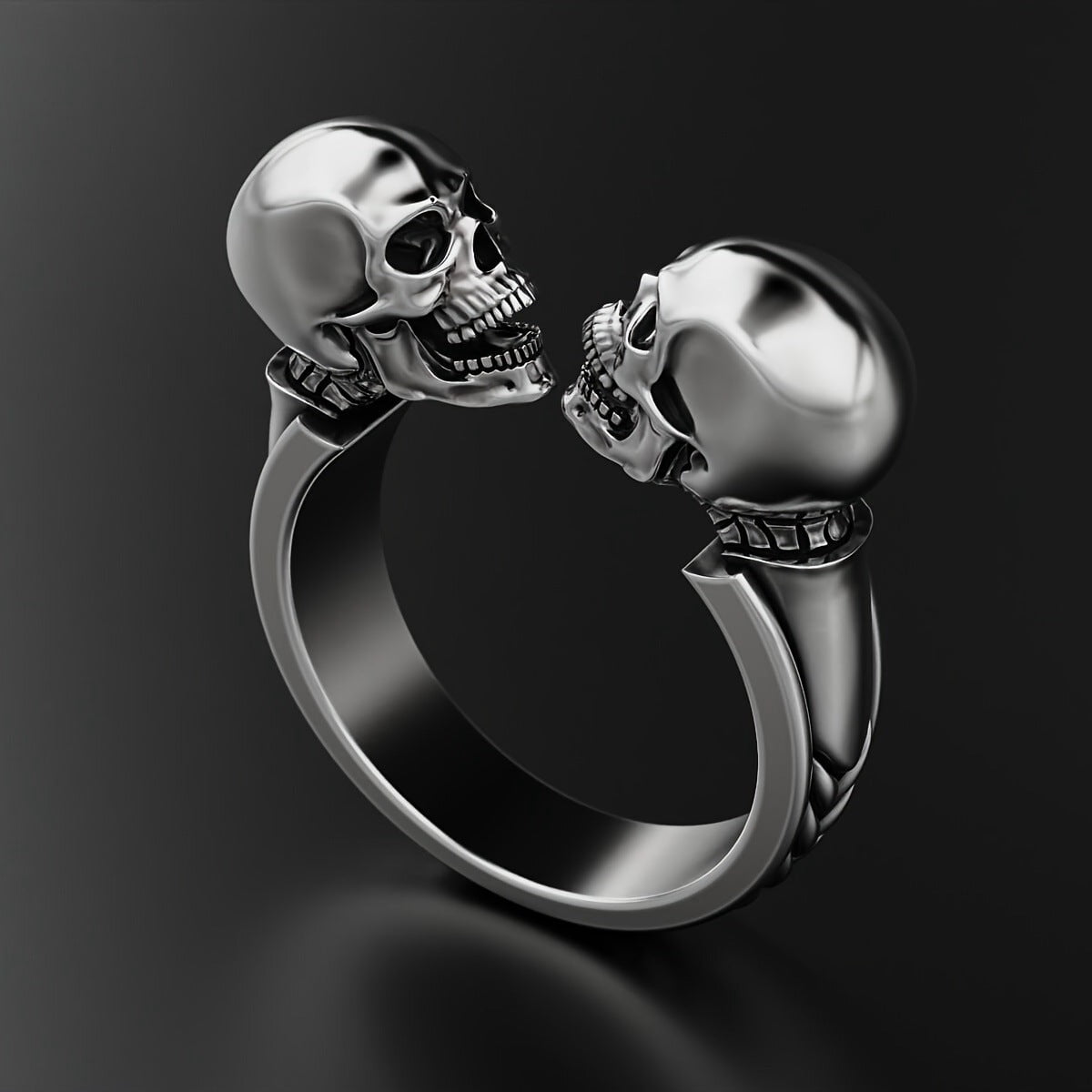 Aggressive Double Skull Retro Old Ring Girl - Walmart.com
