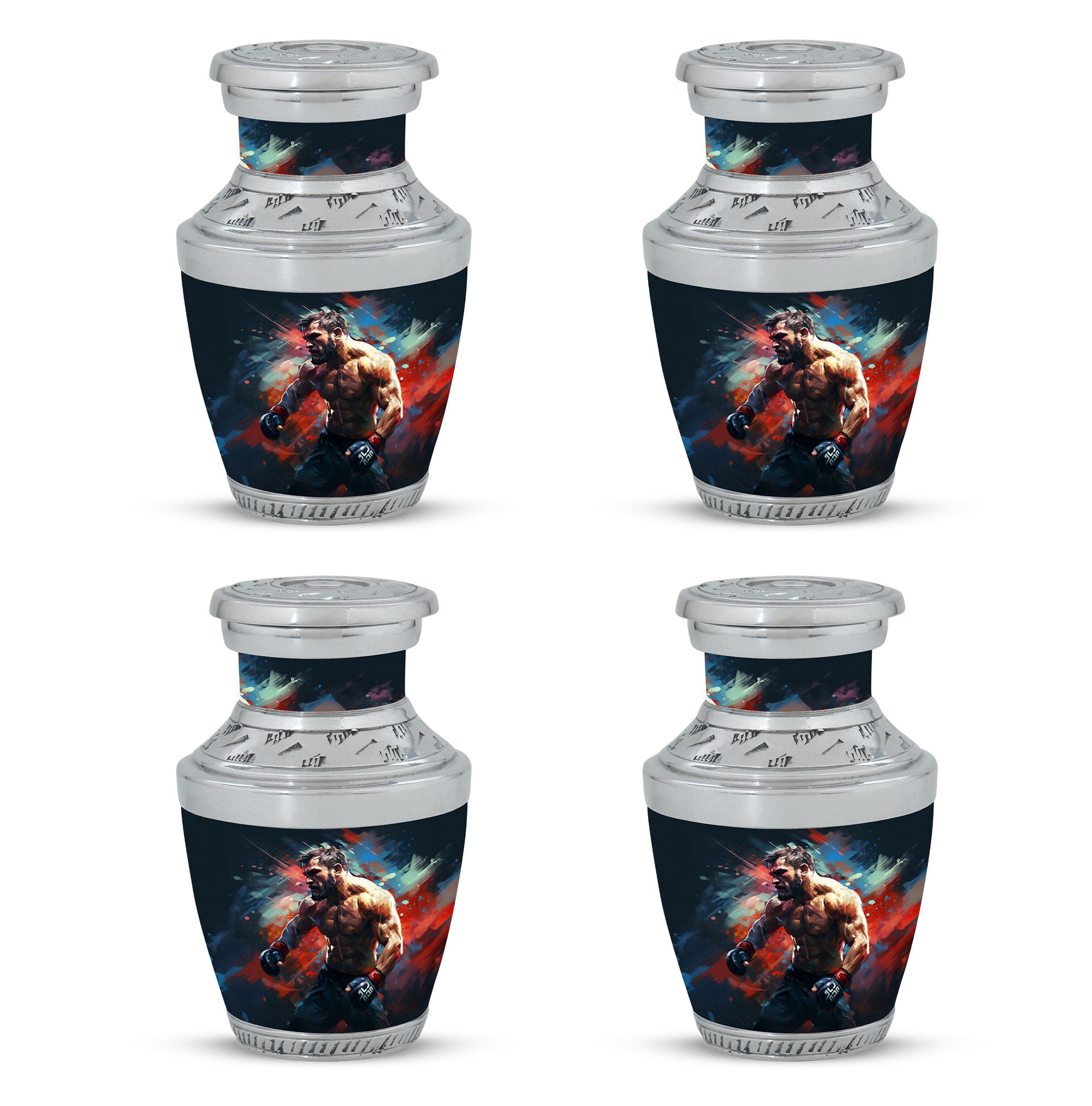Aggressive Fighter Delivering a Punch Compact Memorial Urn for Precious ...