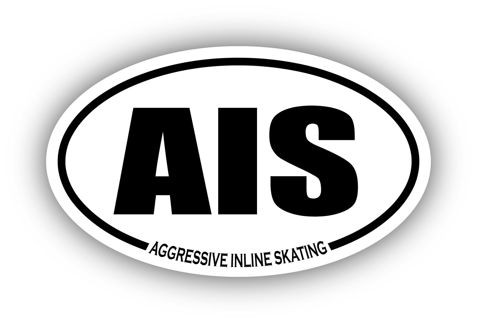 Aggressive Inline Skating AIS Oval Bumper Sticker 3M Vinyl Decal 3 in x ...