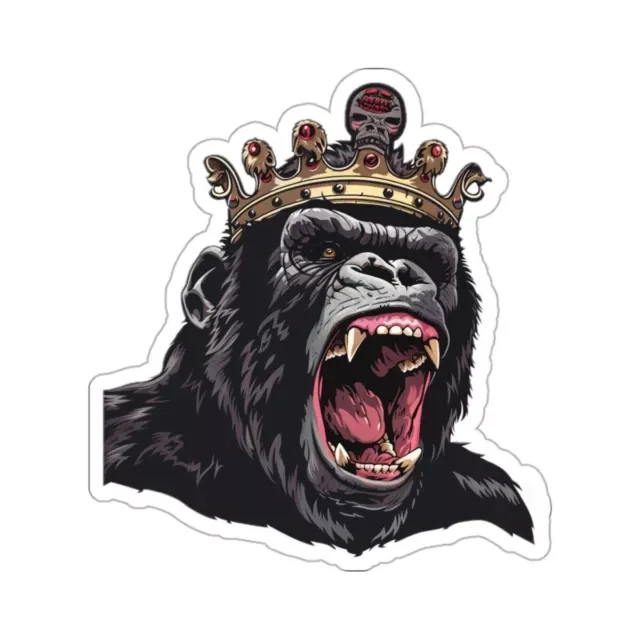 Aggressive King Kong Crown Wearing Monster Legendary Sticker Vinyl ...