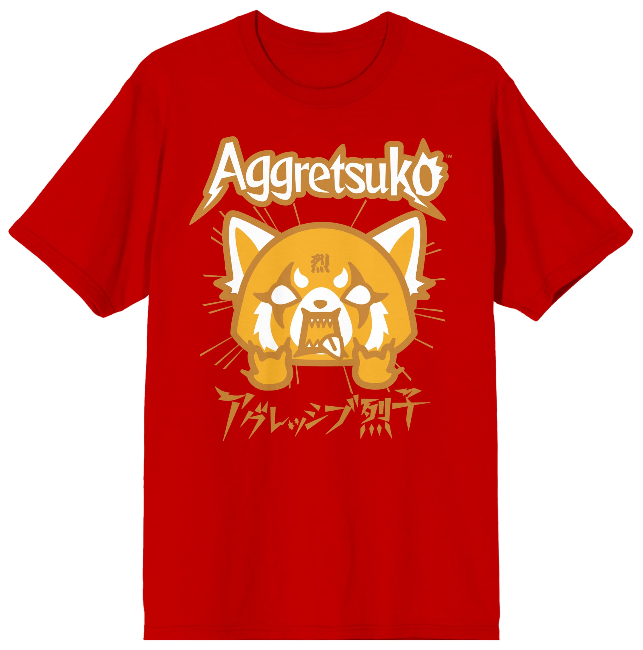 Aggressive Retsuko Red Panda Angry Face Men's Red T-Shirt-Large ...