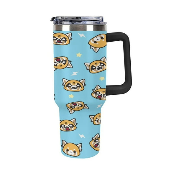 Aggretsuko 40 Oz Tumbler with Handle And Straw, Vacuum Insulated ...