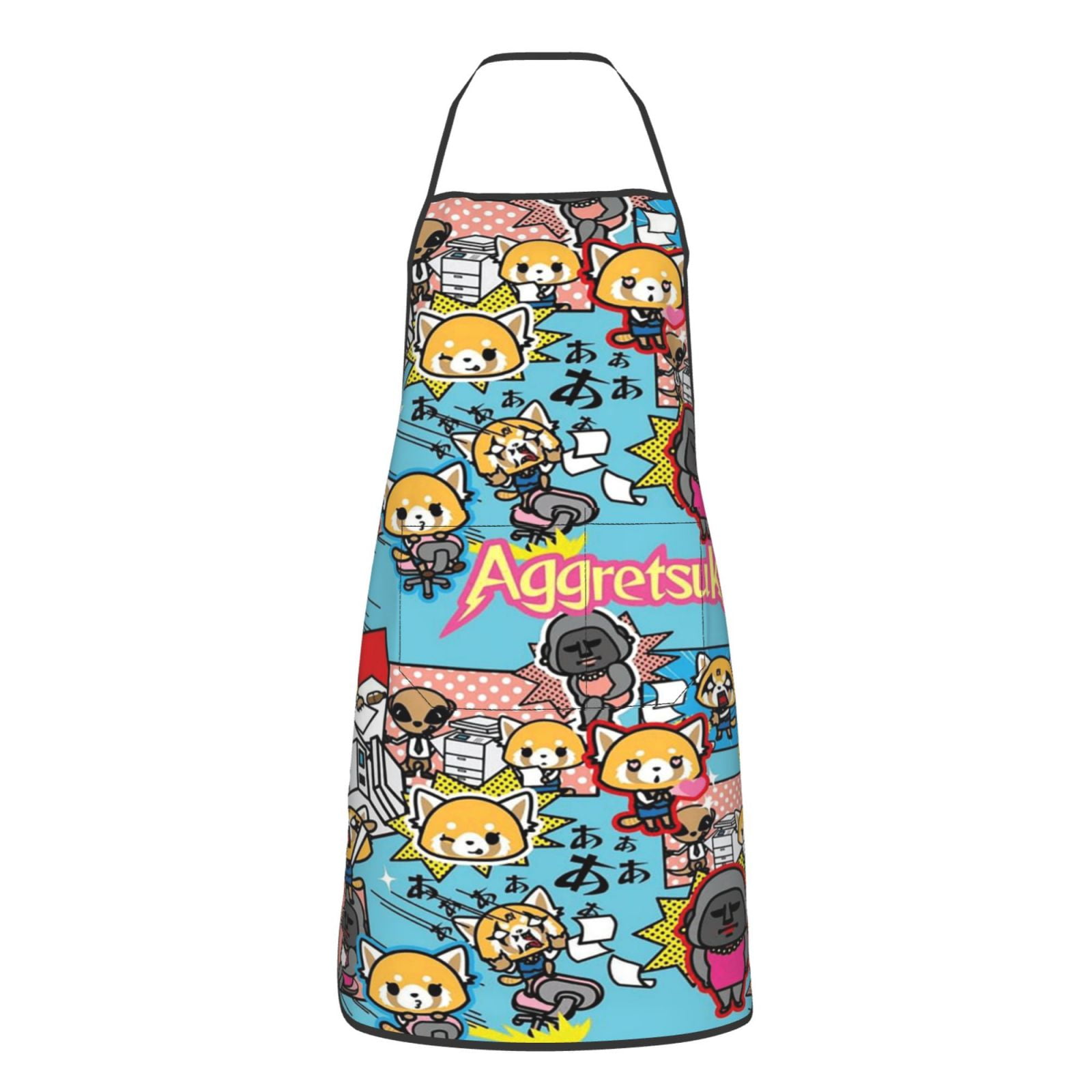 Aggretsuko Adjustable Bib Aprons, Waterdrop Resistant Apron with 2 ...