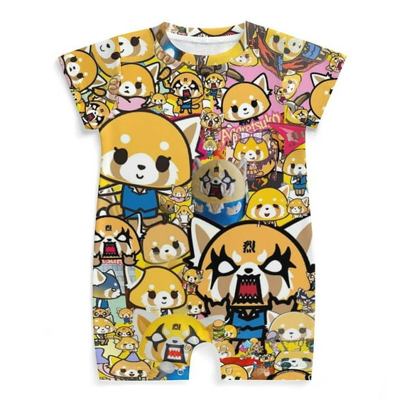 Aggretsuko Baby Boy Girl Romper Short Sleeve Cotton Bodysuit Outfits ...