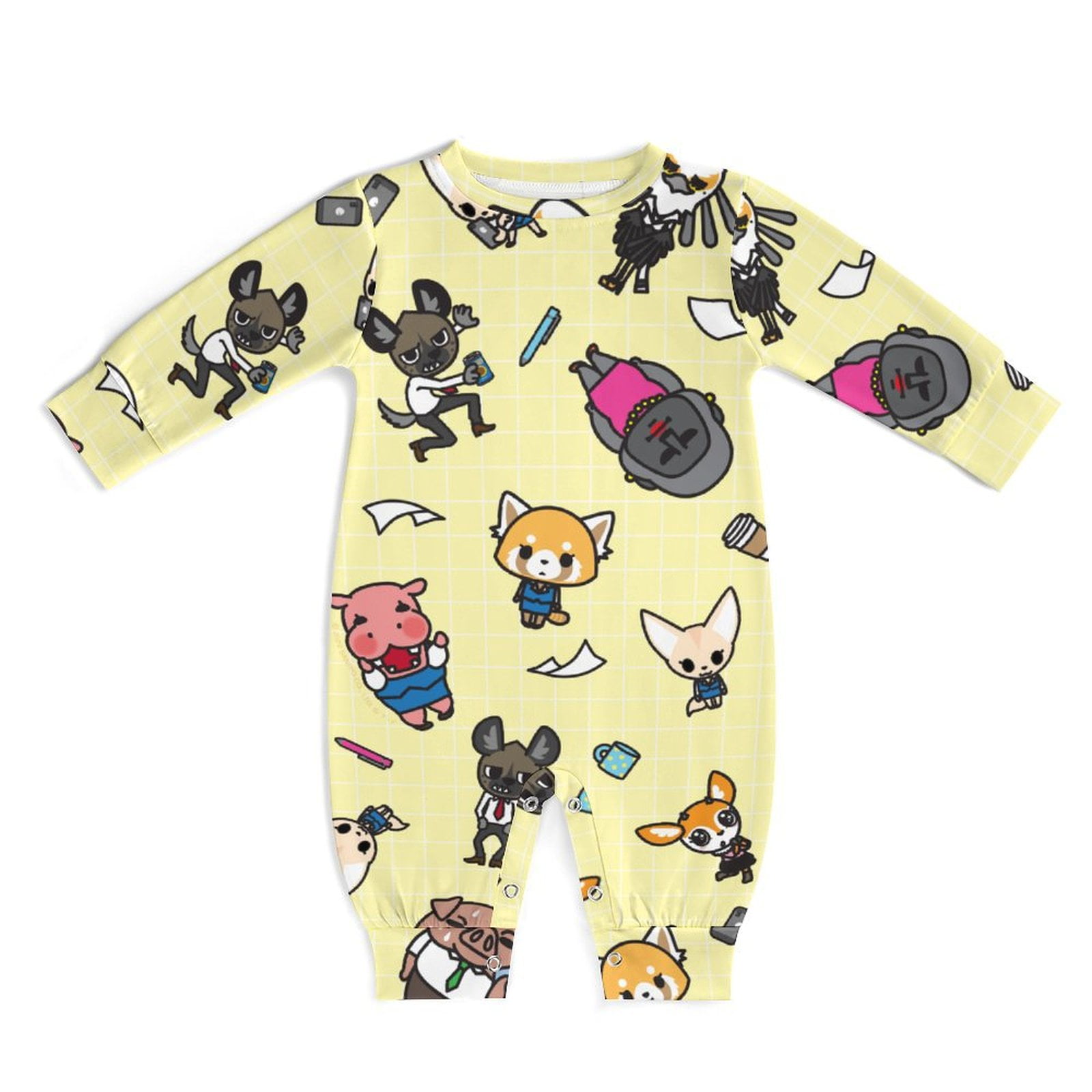 Aggretsuko Baby Footless Rompers, Long Sleeve Baby Onesie Jumpsuit for ...