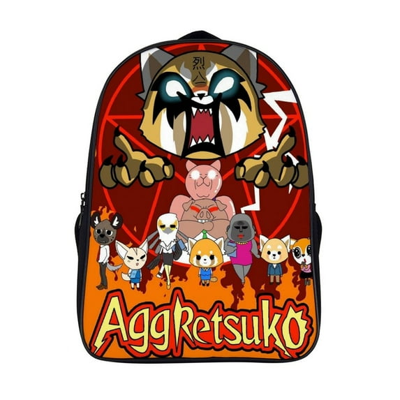 Aggretsuko Backpack 16 Inch Bookbag Casual Daypack Travel Backpacks for ...