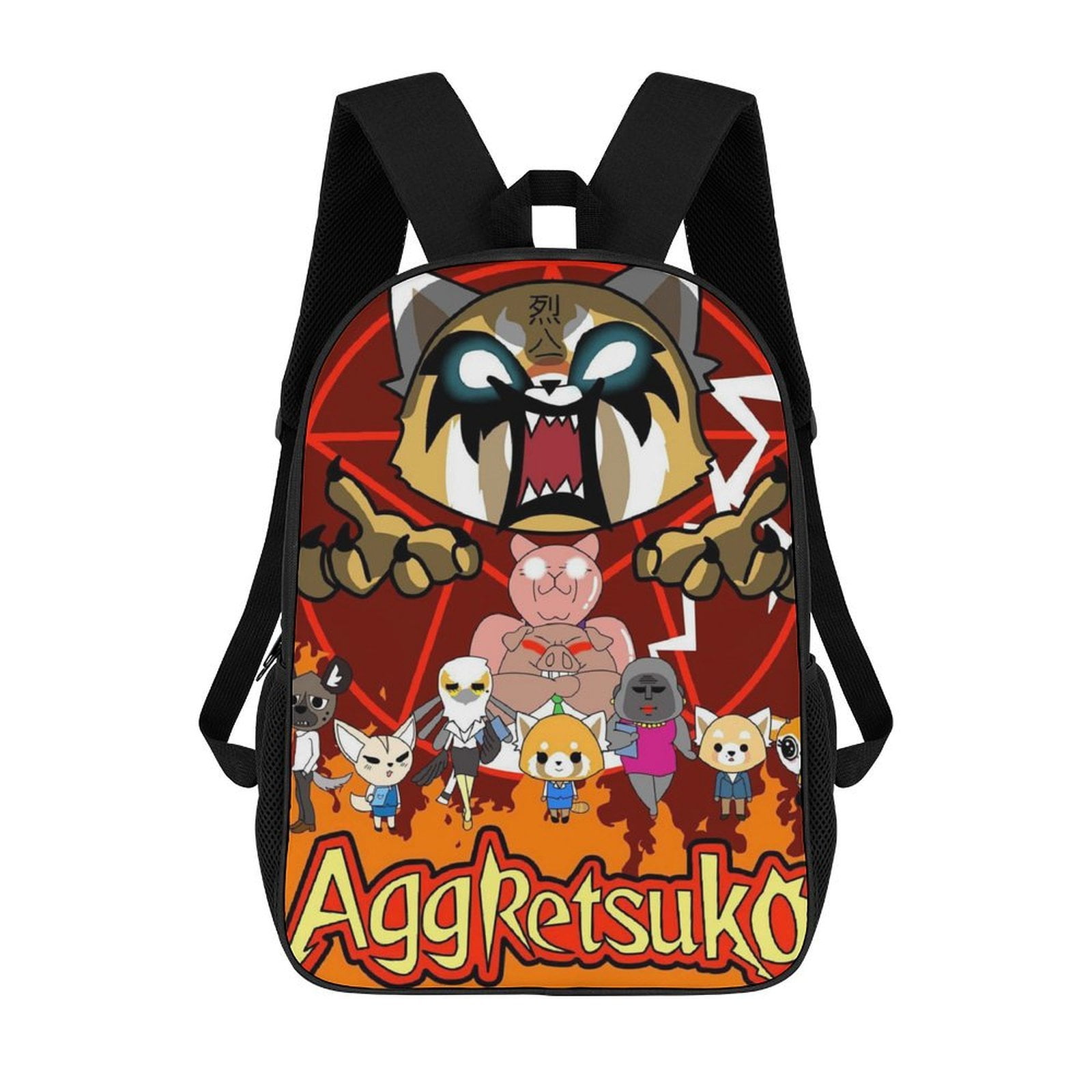 Aggretsuko Backpack 17 Inch Bookbag Casual Daypack Travel Backpacks for ...