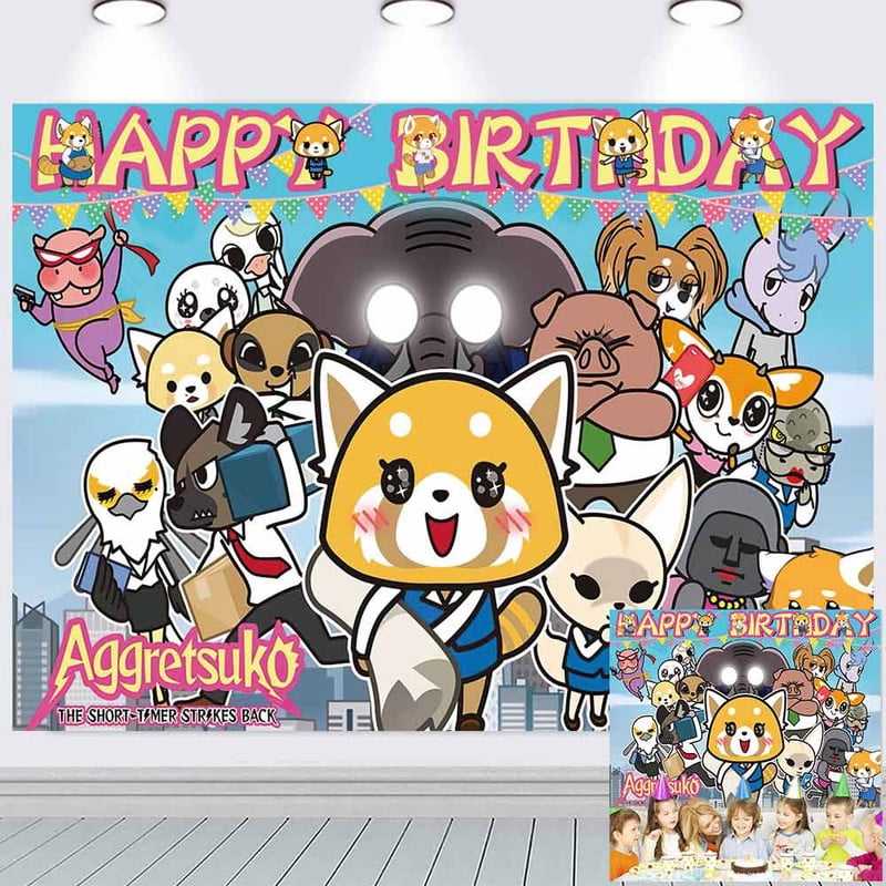 Aggretsuko Birds Backdrop Banner Party Supplies Poster Movie Theme ...