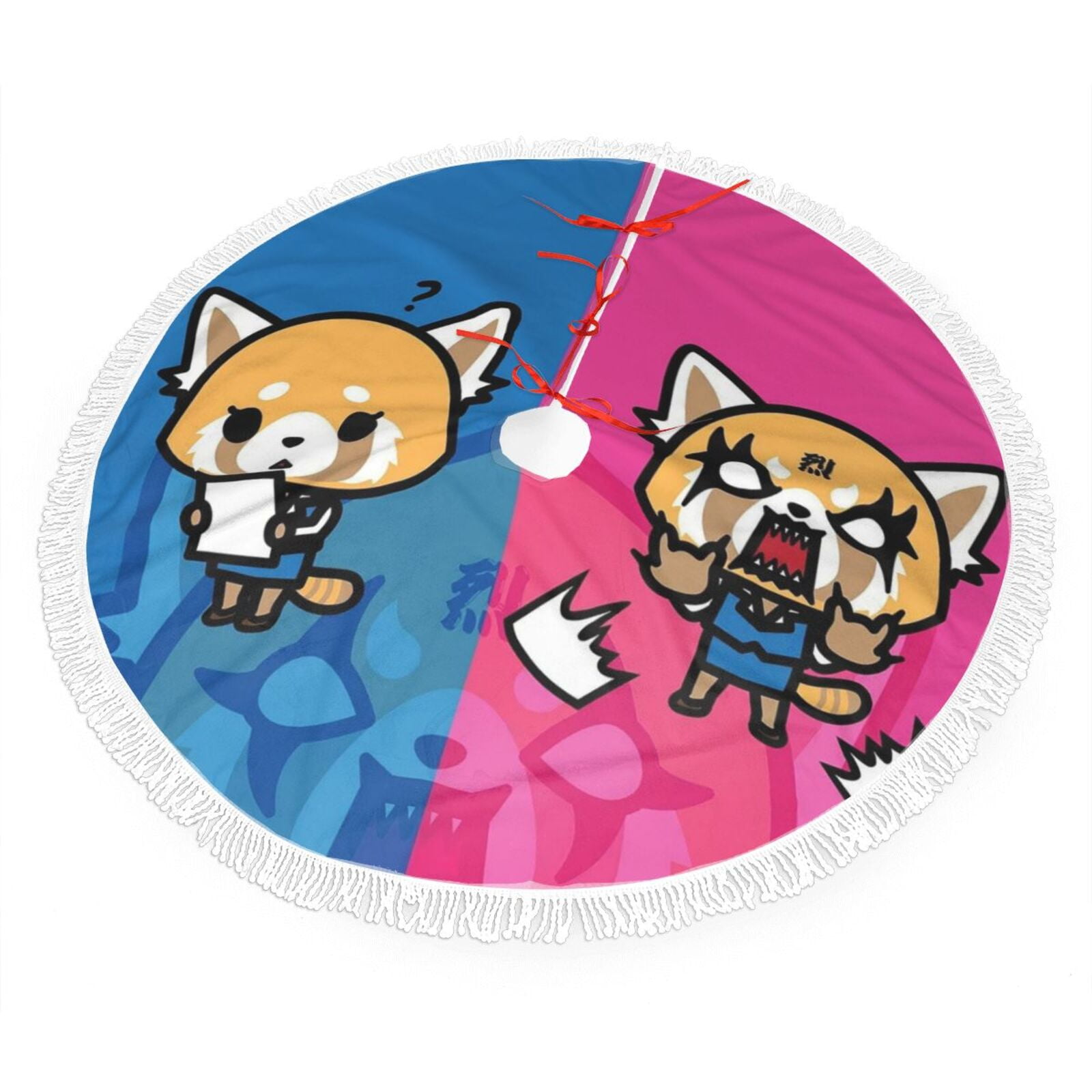 Aggretsuko Christmas Tree Skirt, 30" Xmas Tree Skirts Mat, Winter ...