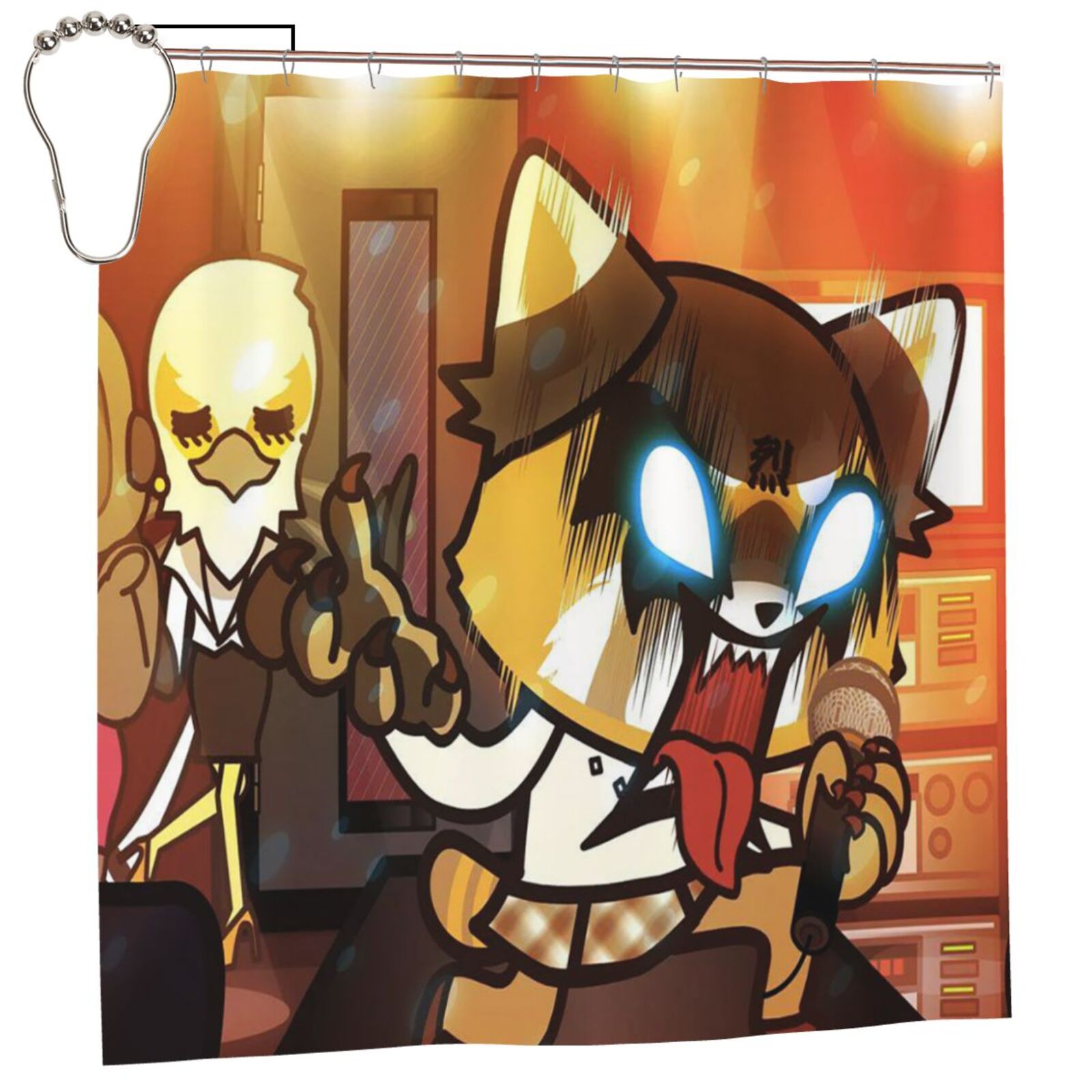 Aggretsuko Shower Curtains for Bathroom, Kids Shower Curtain Sets ...