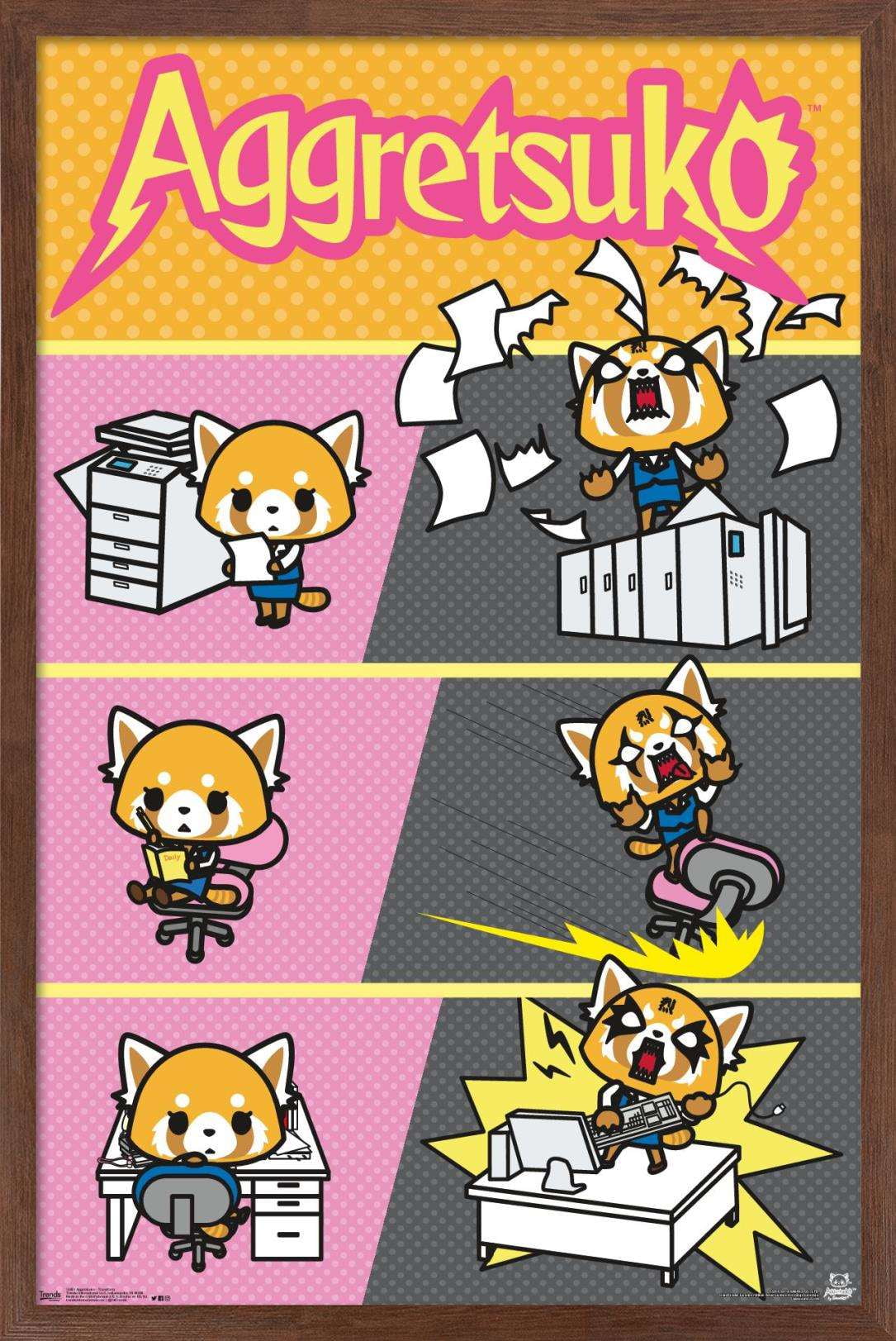 Aggretsuko - Transform Wall Poster, 14.725" x 22.375", Framed - Walmart.com