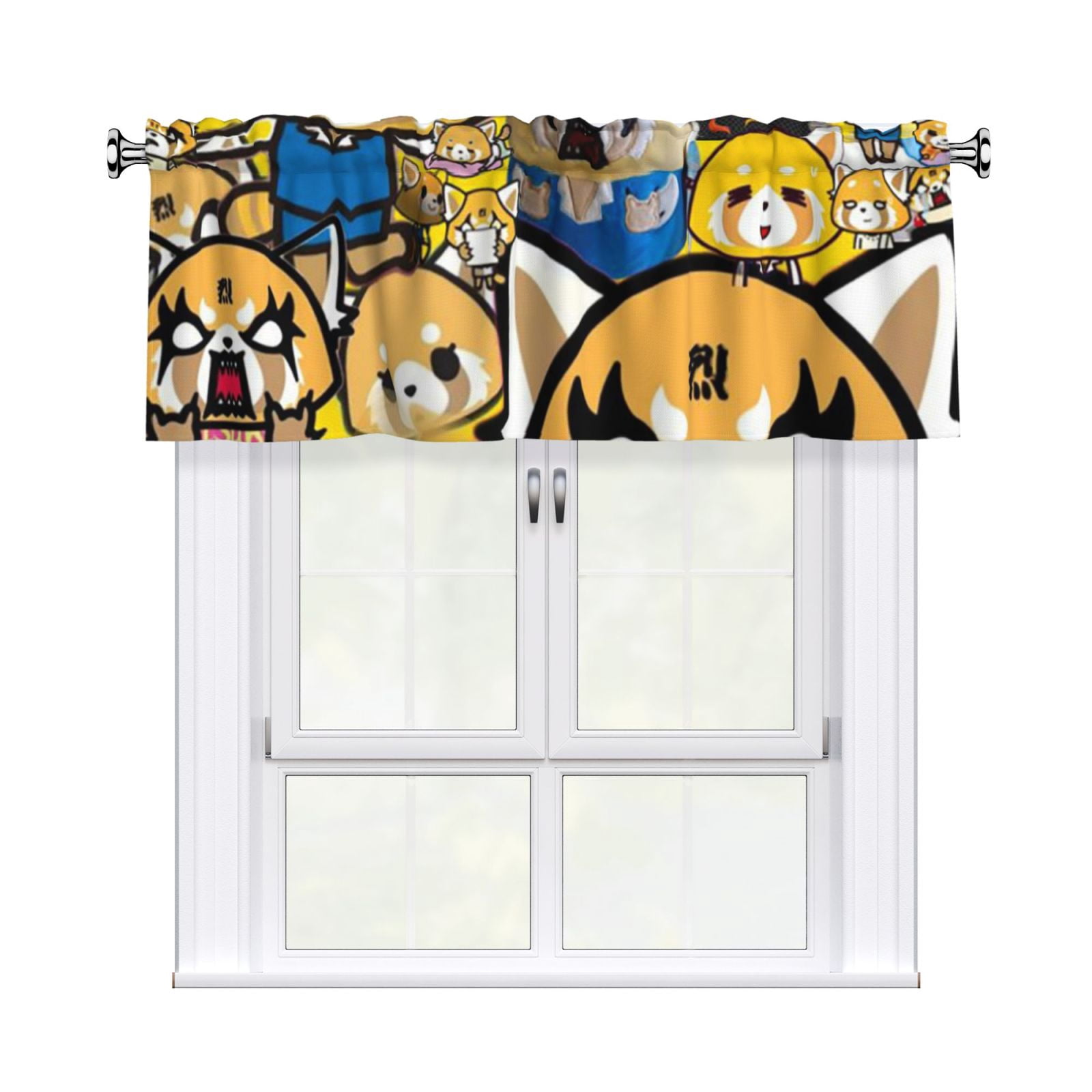 Aggretsuko Valance for Windows, Curtains Valances Rod Pocket Valance ...
