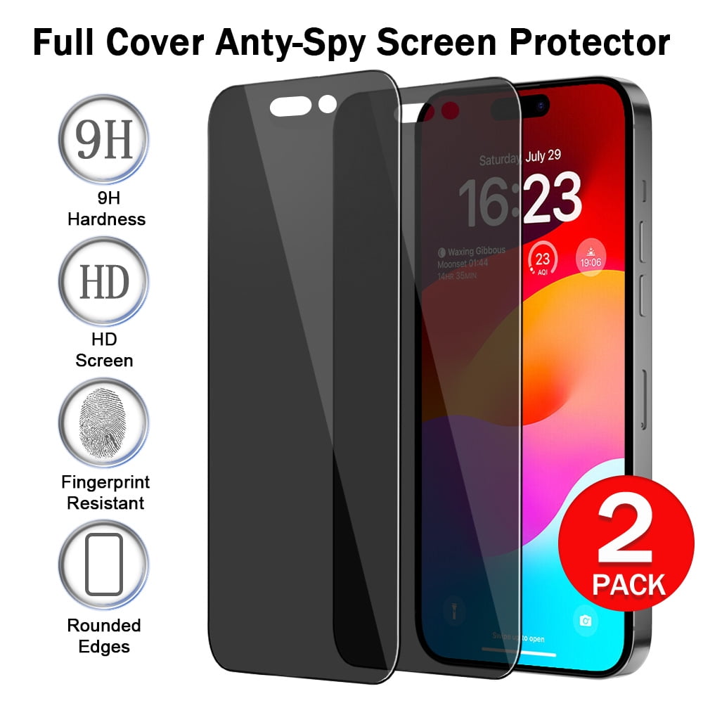 Aggxpf for iPhone 15 Pro Max Privacy Screen Protector, Anti Spy Private ...