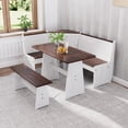 Agiblelite Breakfast Nook Table Set with Bench, Corner Kitchen Table ...