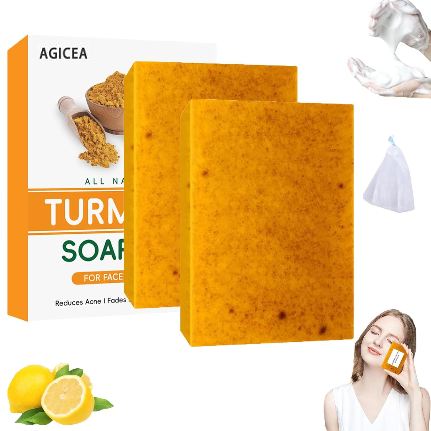 Agicea Turmeric & Kojic Acid Brightening Soap, Agicea Turmeric Soap Bar ... Agicea Turmeric & Kojic Acid Brightening Soap, Agicea Turmeric Soap Bar ...