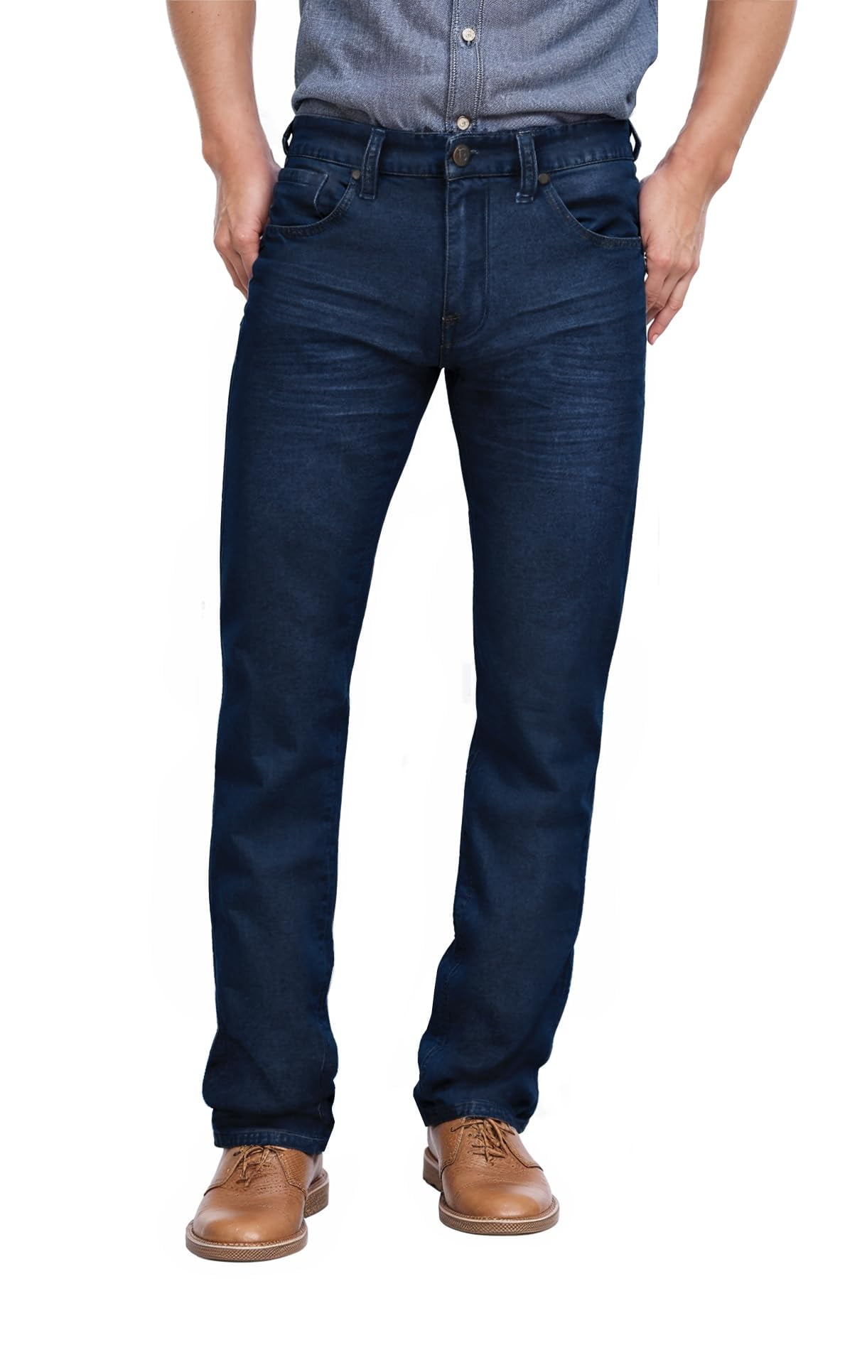 Agile Mens Super Comfy Straight Stretch Denim Jean AKP44104SL Blue ...