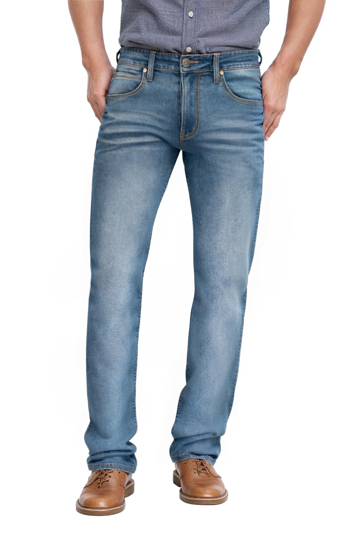 Agile Mens Super Comfy Straight Stretch Denim Jean AKP44102SL Light ...