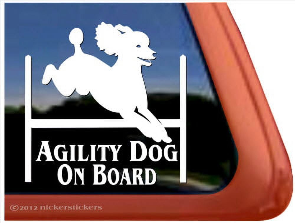 Agility Dog On Board | High Quality Vinyl Agility Poodle Window Decal ...