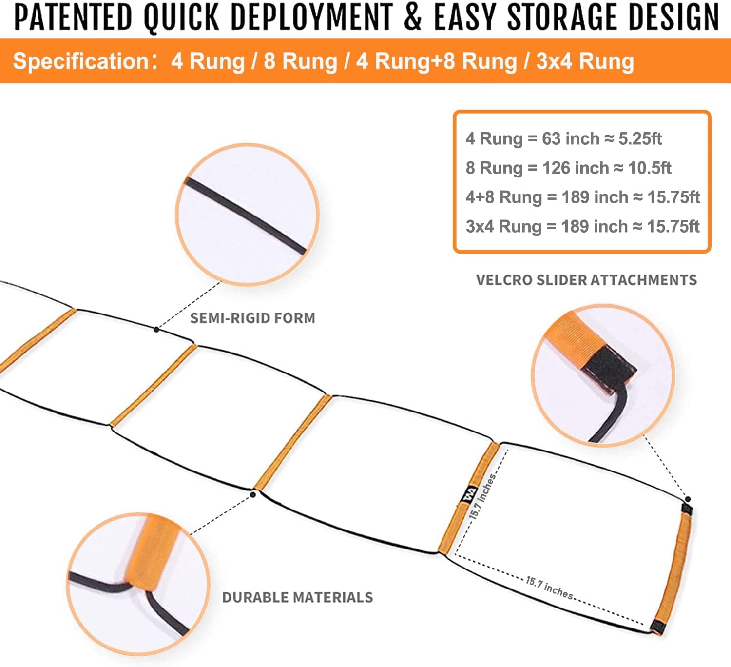 Agility Ladder, Soccer Speed Ladder, Footwork Ladder, Foldable Workout ...
