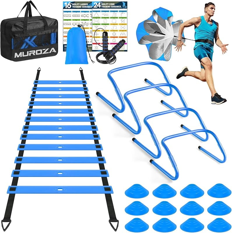 Agility Ladder Speed Training Equipment Set-20ft Agility Ladder,12 ...