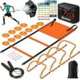 Agility Ladder Speed Training Equipment Set-20ft Agility Ladder,12 Soccer Cones,4 Hurdles, Jump ...