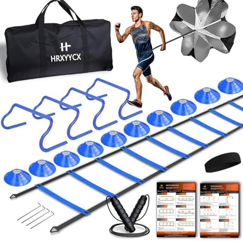 Agility Ladder Speed Training Equipment Set-20ft Agility Ladder 4 ...