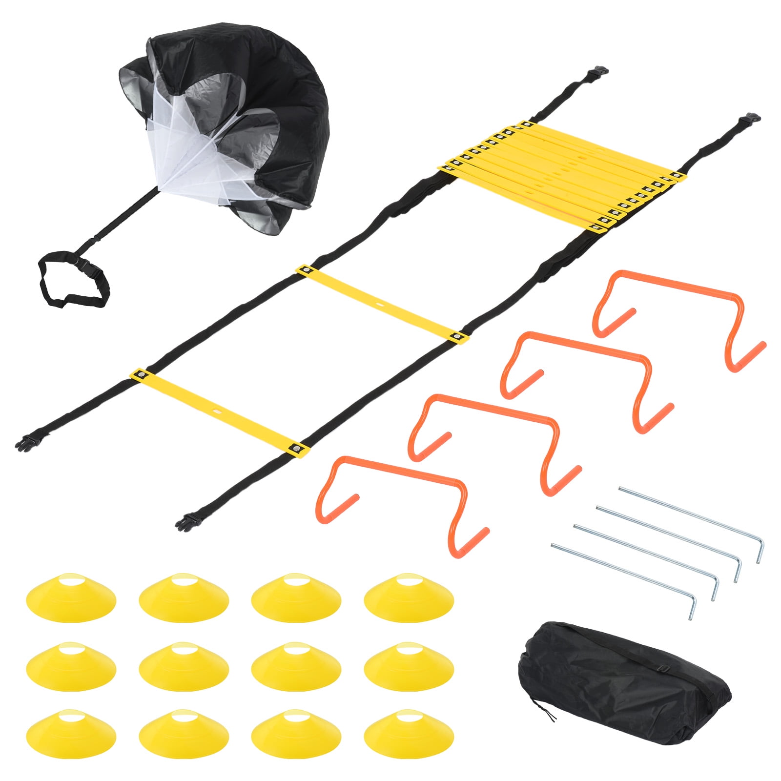 Agility Ladder Speed Training Equipment with 20ft Agility Ladder Soccer Cones Resistance ...