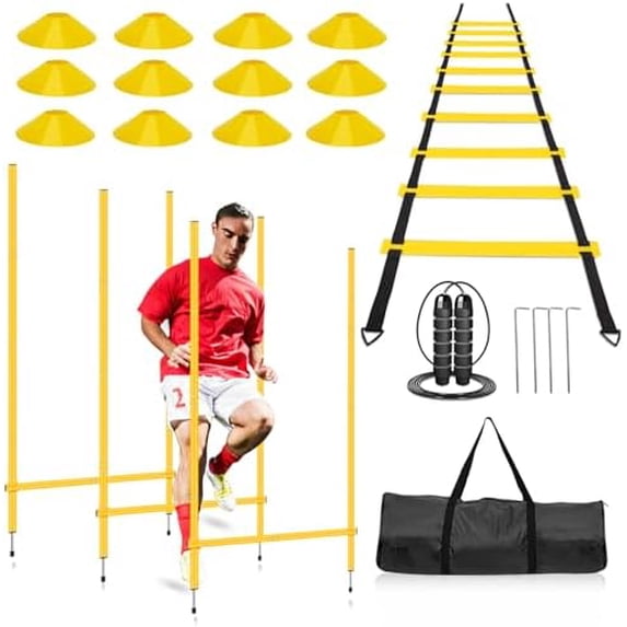 Agility Poles Training Equipment- Includes 6 Agility Poles, 6 Jumping ...