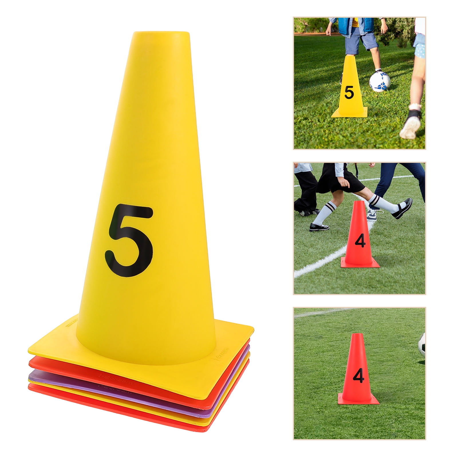 Pawsdot 6Pcs Football Training Cones Numbered Plastic Soft Material ...