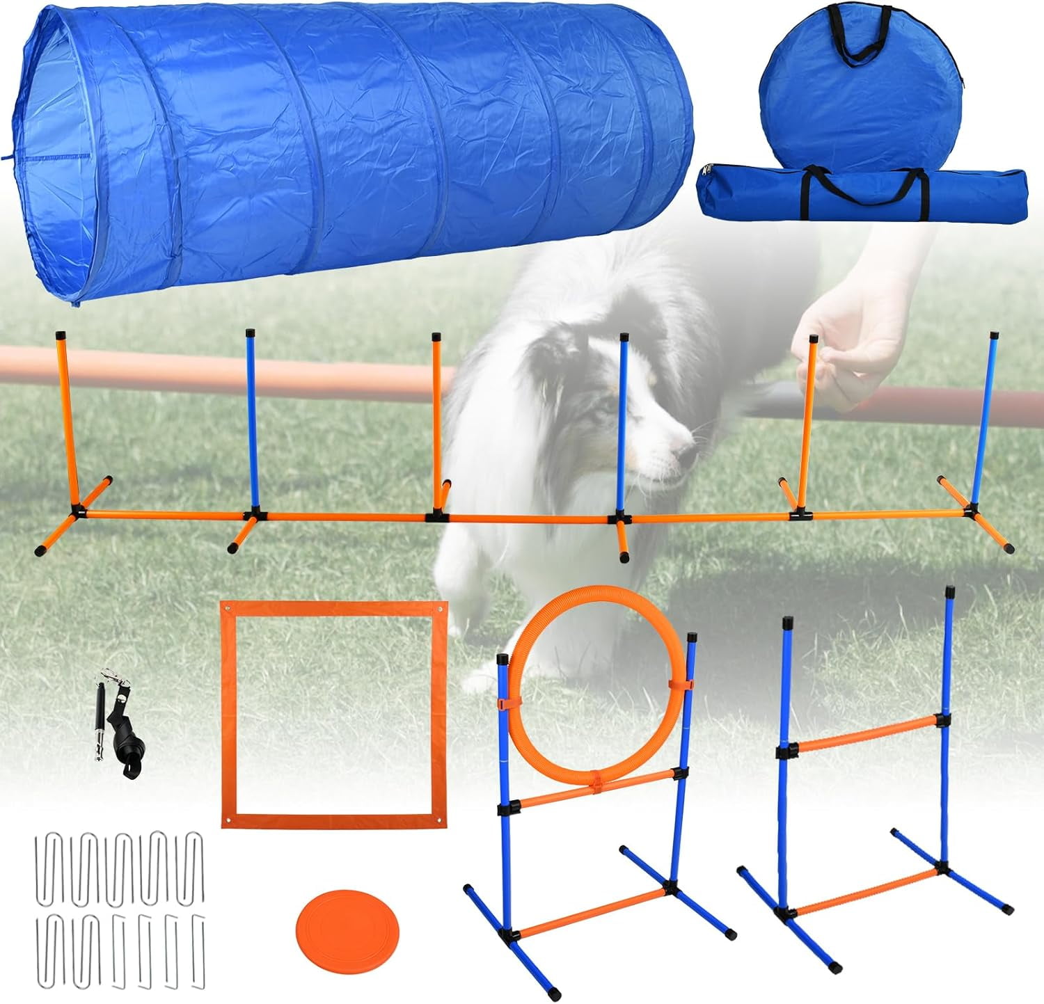 Agility Training Equipment for Dogs, Dog Agility Course Backyard Set ...
