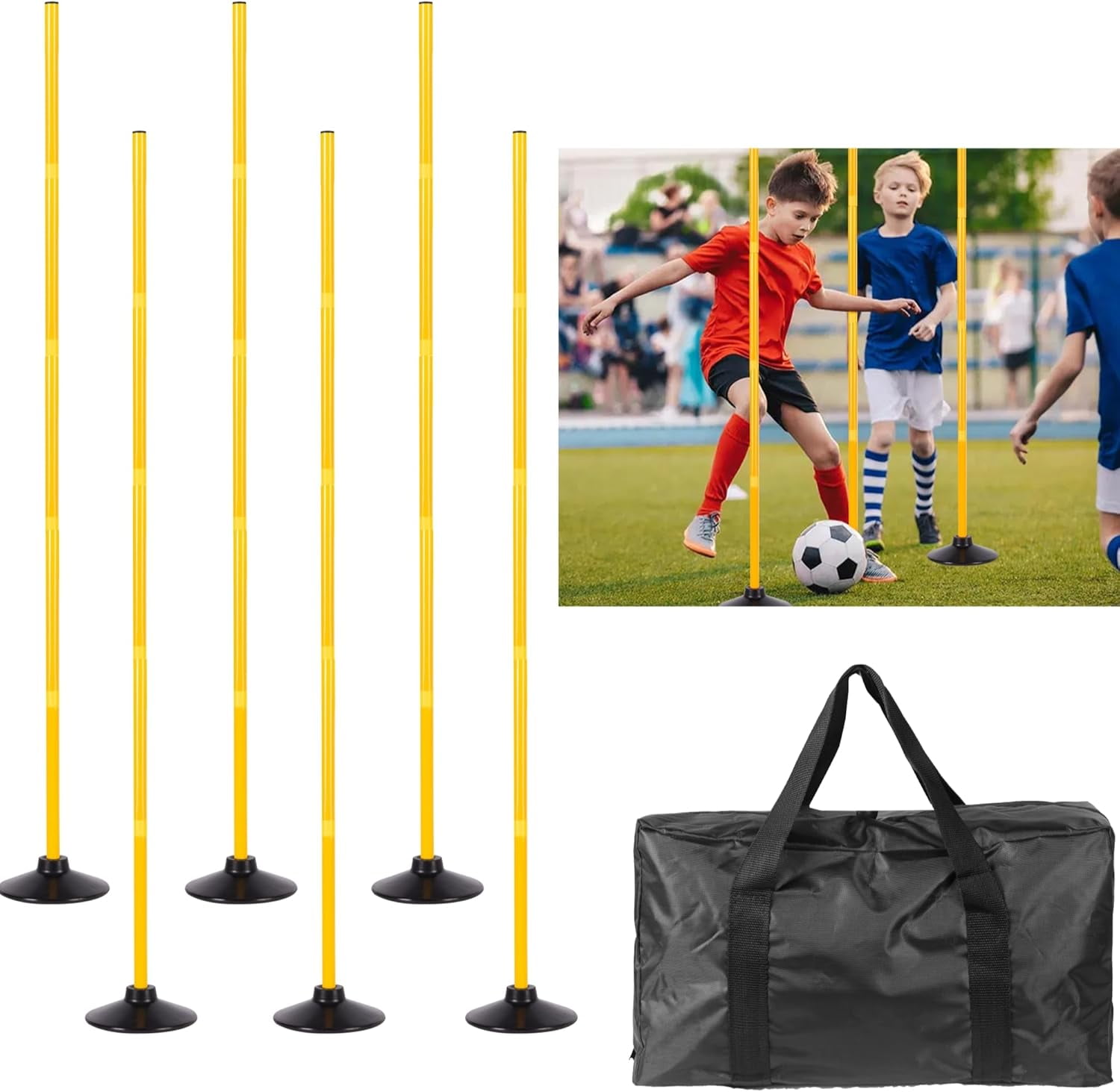 Agility Training Poles for Soccer/Dog/Horse,Adjustable Football Basketball Speed and Agility ...