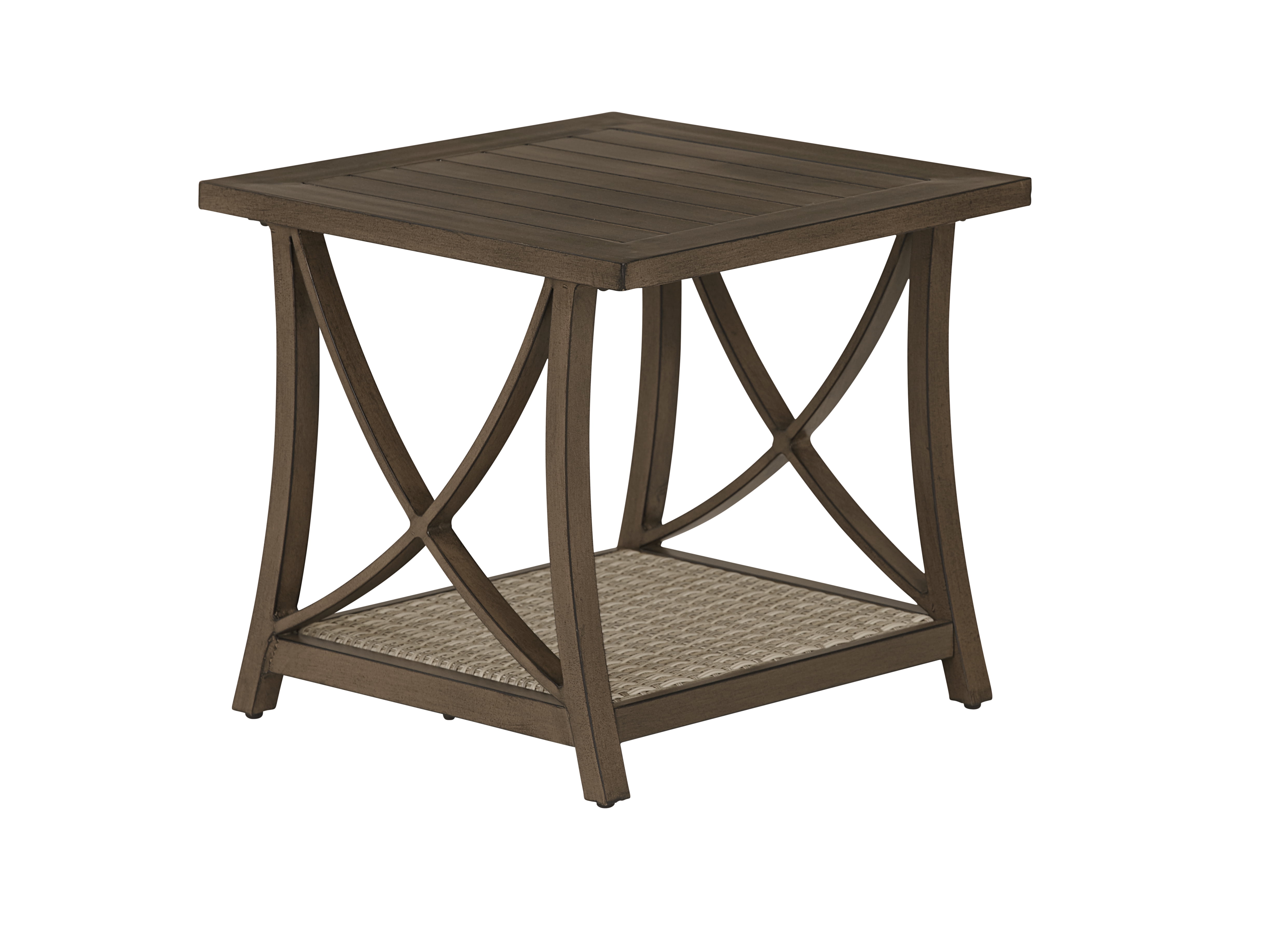 Agio Outdoor Potomac Aluminum Square End Table Brown Finish - Walmart.com
