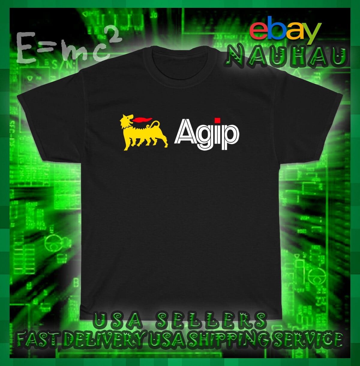 Agip Oil Racing New Logo Men's T-Shirt Brand New From American Size ...