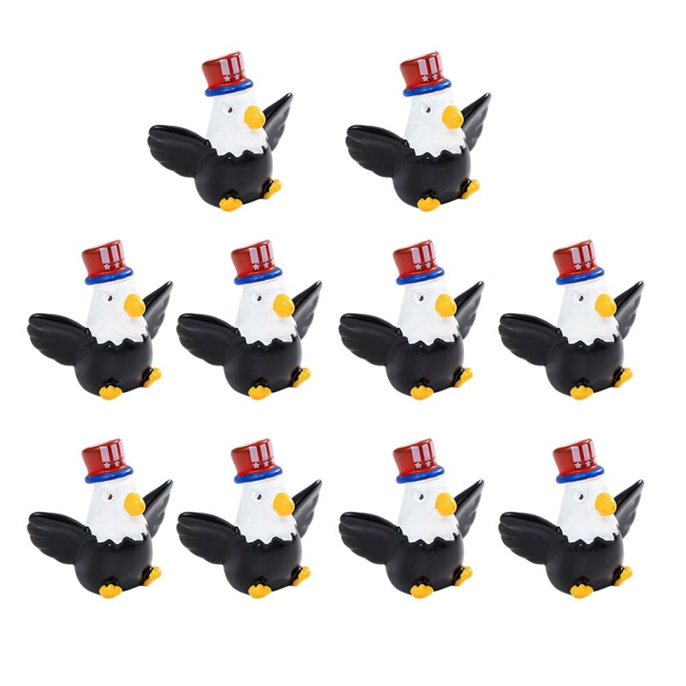 Agiufgs 10 Pack Bald Eagle Figurines Resin, Patriotic Decor with ...