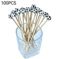 Agiufgs 100 Pack Football Fruit Picks Bamboo 4.72 in, Decorative ...