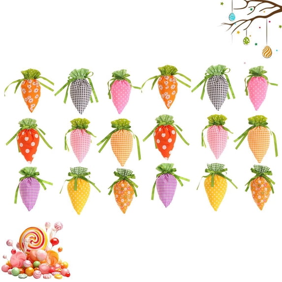 Agiufgs 18 Pack Carrot Shaped Drawstring Bags, Drawstring Closure for ...