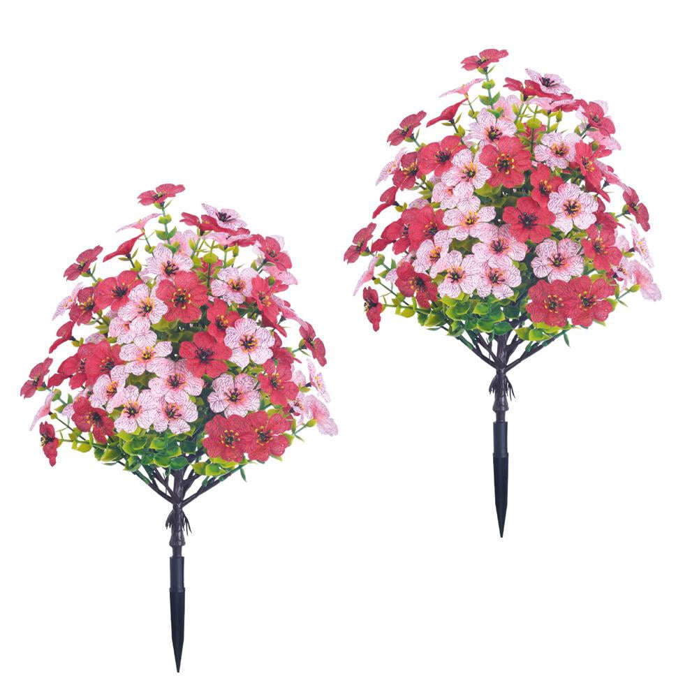 Agiufgs 2 Pack Artificial Violet Flowers 2pcs 15.75, Uv Resistant Fade ...