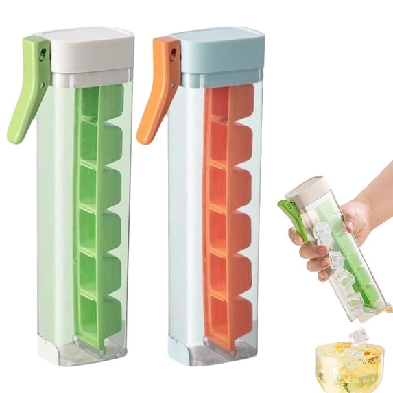 Agiufgs 2 Pack Ice Cube Tray 2-Pack Slim, One-Press Ice Release with ...