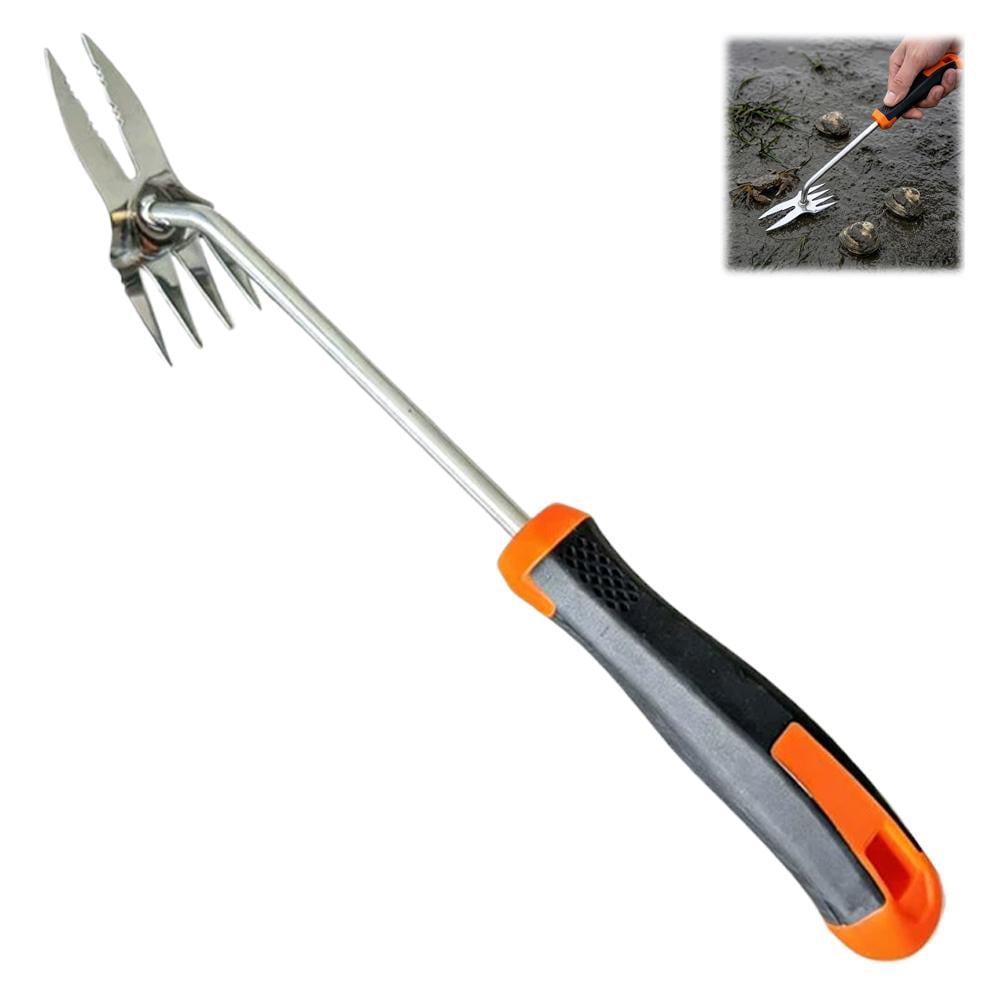 Agiufgs 2-in-1 Crab Tool Stainless, Crab Cracker and Four-Tooth Rake ...
