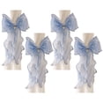 Agiufgs 4 Pack Curtain Tiebacks 9.8 X 6.3 in Sheer, Organza Bow Ribbon ...