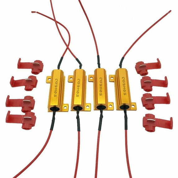 Agiufgs 4 Pack LED Car Taillight Resistor 50W, Adjusts LED Light ...