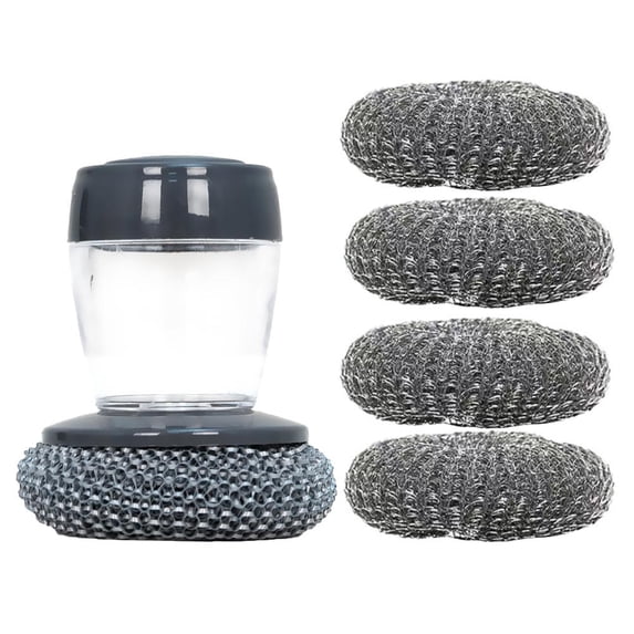 Agiufgs 4 Pack Soap Dispensing Palm Brush Stainless, Top Button ...