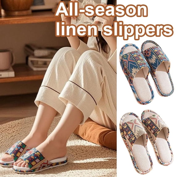 Agiufgs 4445 Pack Women's Open Toe Slippers Linen, Breathable and Quiet ...