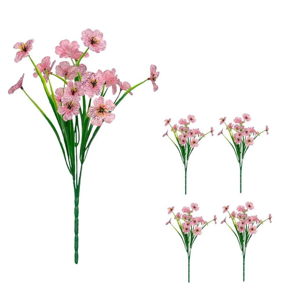 Agiufgs 5 Pack Artificial Flowers 14 in Faux Fake, No Watering or ...