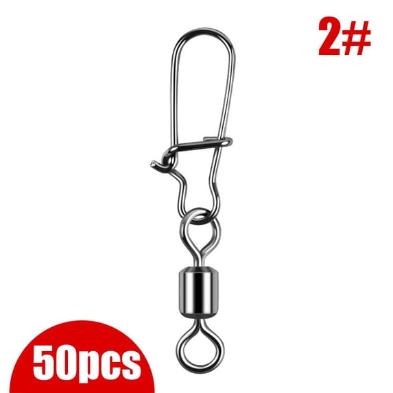 Agiufgs 50 Pack Fishing Swivels 50pcs Stainless Steel, 360 Degree ...